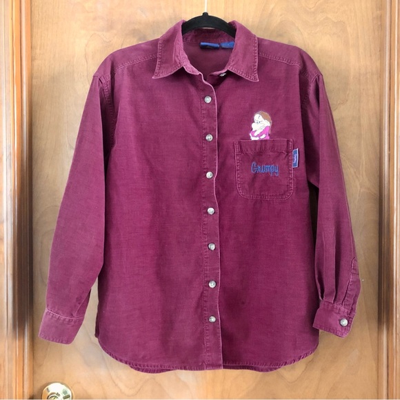 Disney | Tops | Vintage Disney Classics Embroidered Grumpy Maroon ...